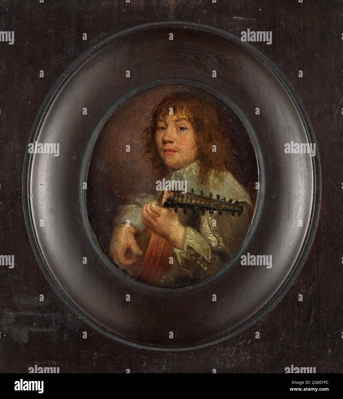 Portrait of a luit player. Portrait of a luit player. Half ahead, to ...