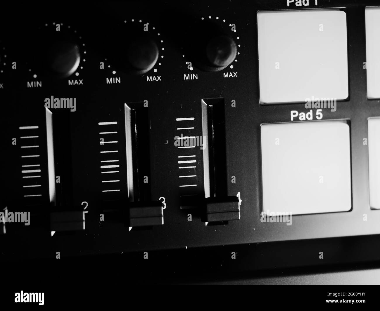 Equalizer audio equipment Black and White Stock Photos & Images - Alamy
