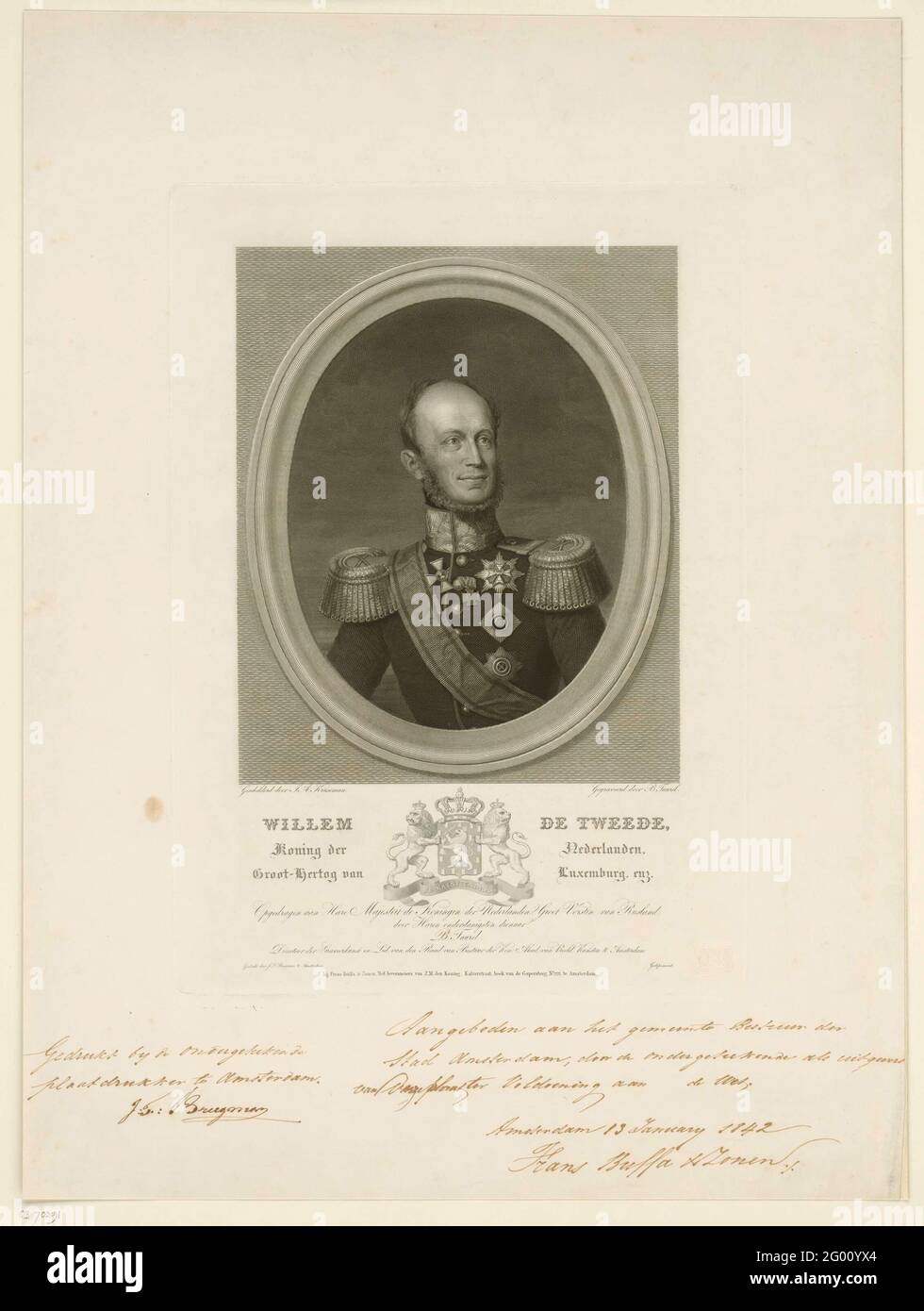 Portrait of Willem II, King of the Netherlands Stock Photo - Alamy