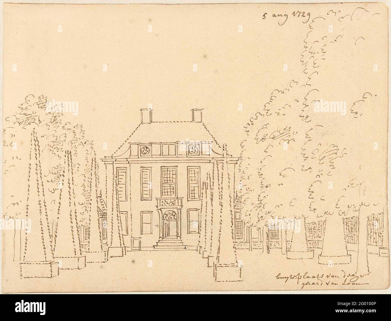 Buitenplaats of Gerard van Loon; Front view. The Buitenplaats of Gerard ...