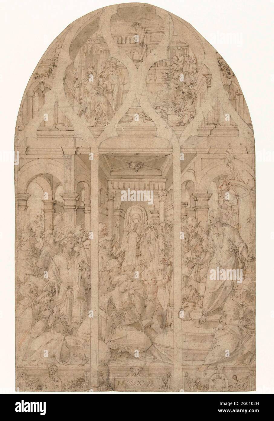 Preaching Christ. Design for a glass window Stock Photo - Alamy