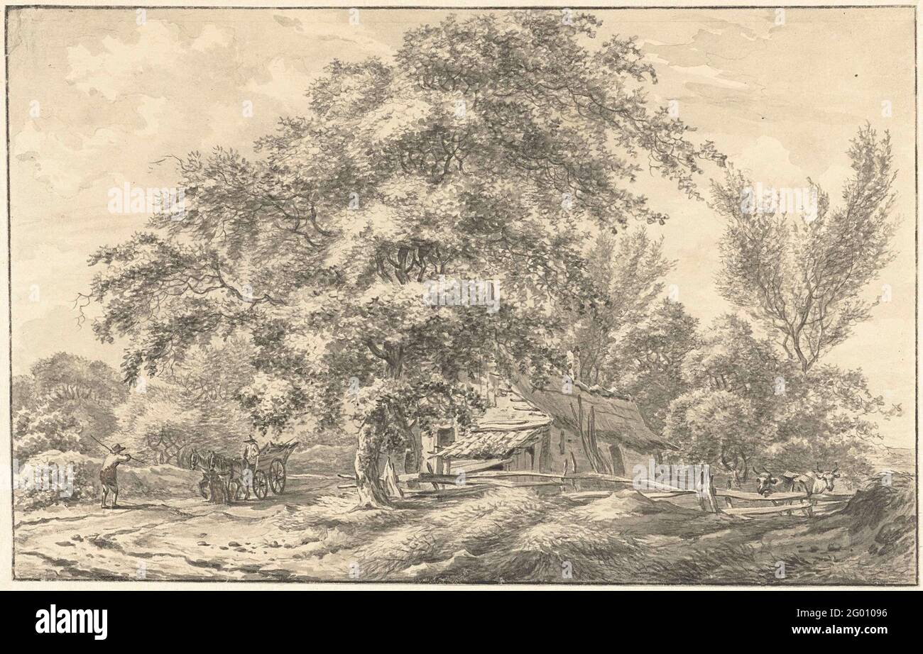 Farm under trees Stock Photo - Alamy