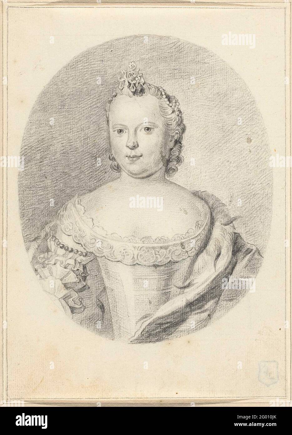 Portrait of Carolina, Princess of Orange-Nassau. Design for a print ...