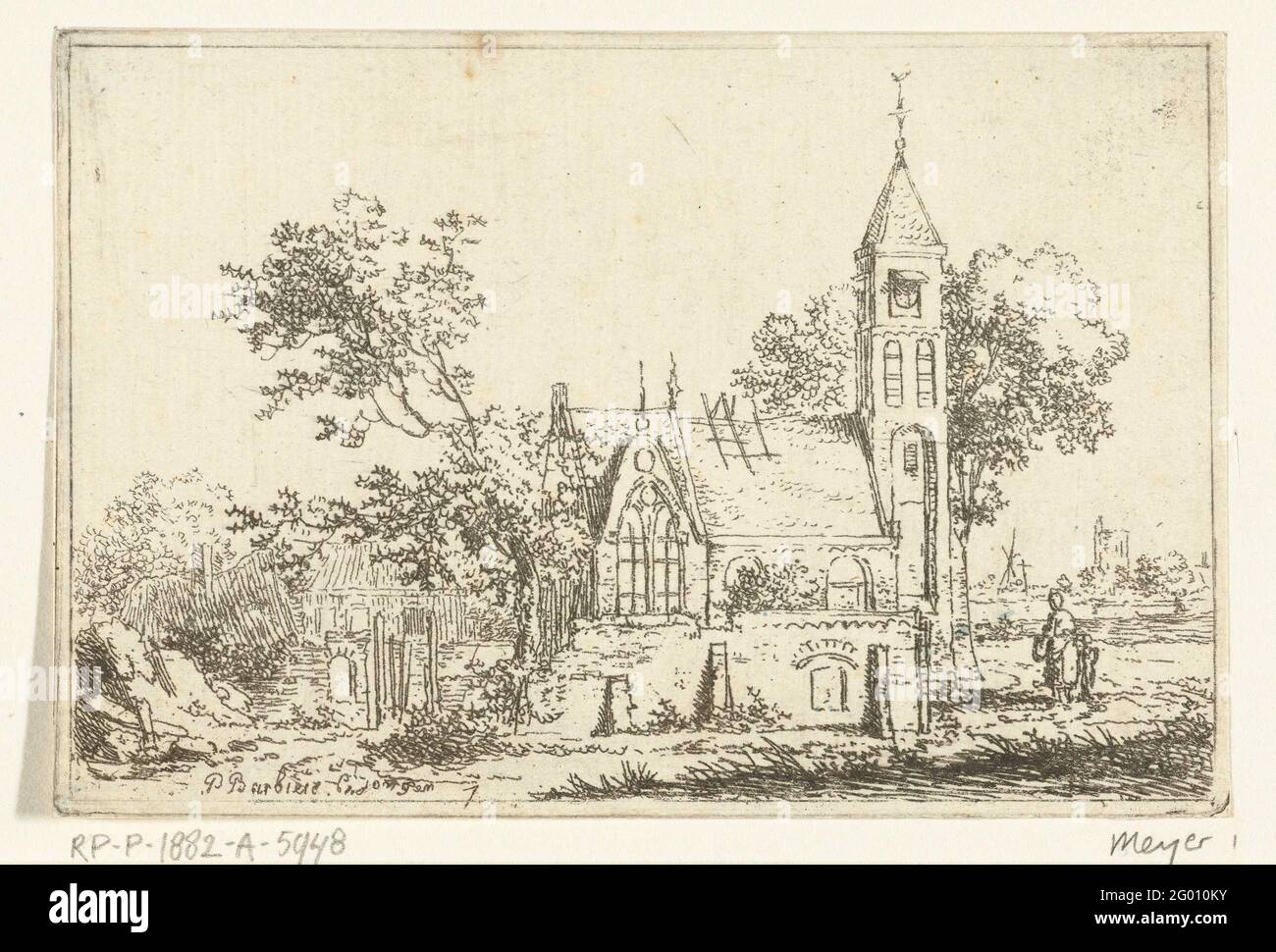 Landscape with church Stock Photo - Alamy