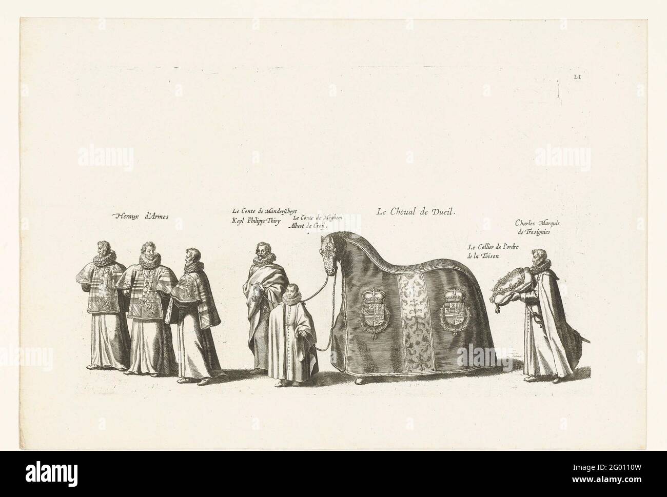 Funeral procession of Aartshertog Albrecht (Plate Li), 1622; Funeral of ...