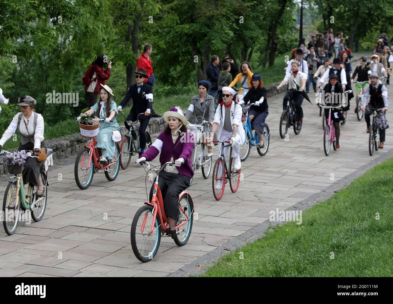 Kiev, Ukraine. 30th May, 2021. Participants wearing vintage outfits ...