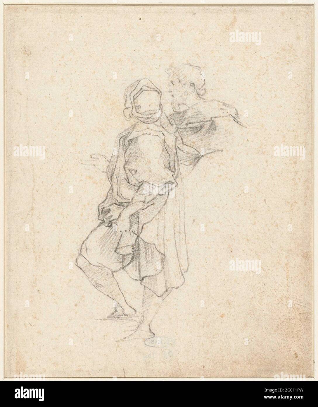 Sketch of two standing men Stock Photo - Alamy