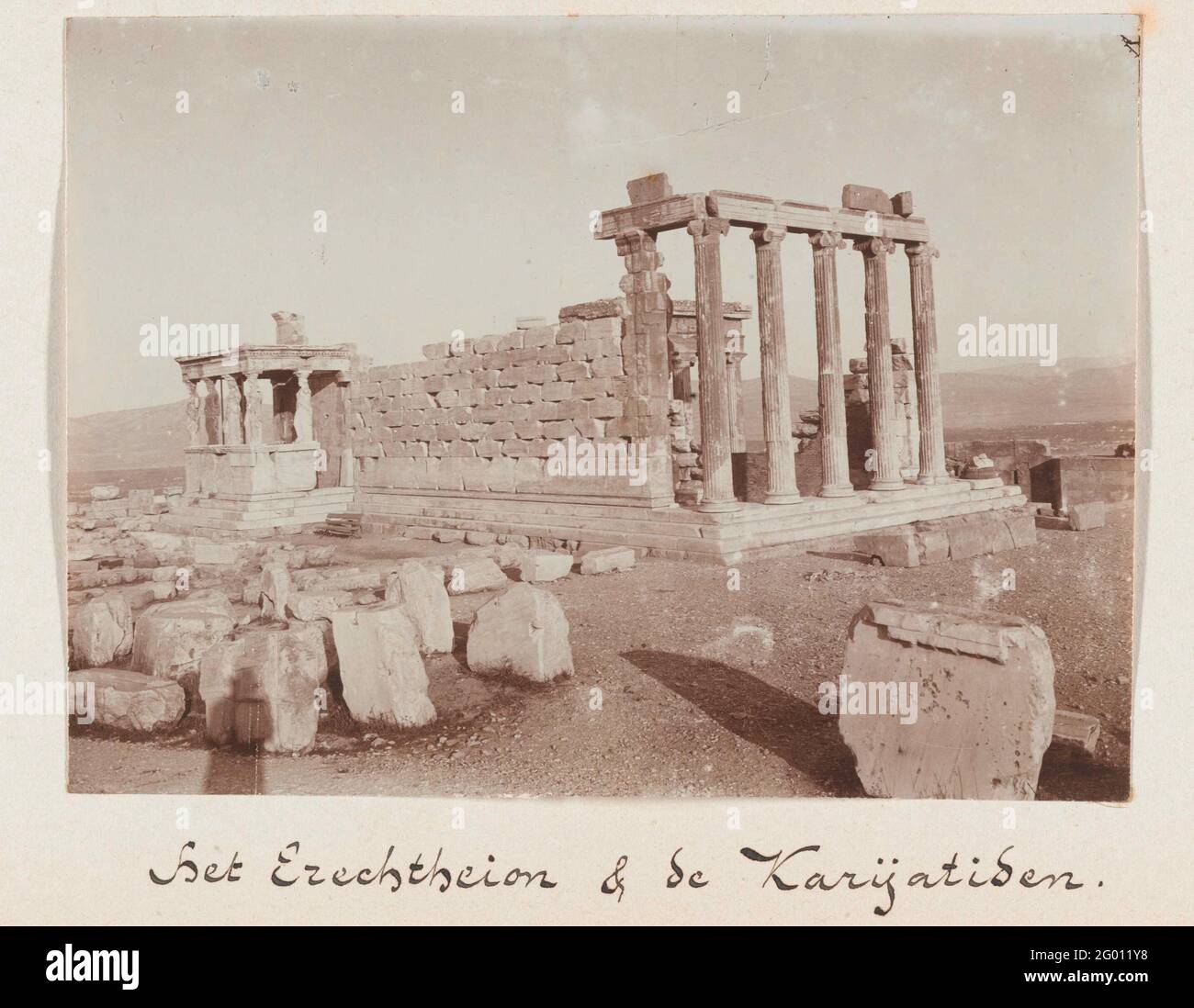 The Erechtheion with the Kariatides, the Acropolis, Athens, Greece; The ...