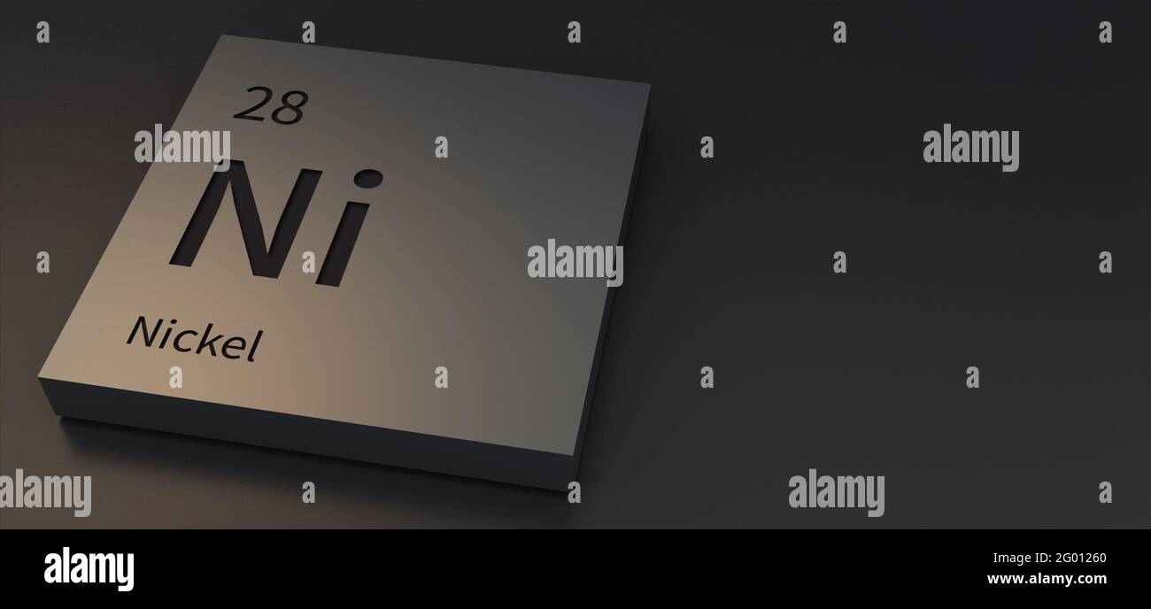 Nickel elements on periodic table 3d illustration Stock Photo - Alamy