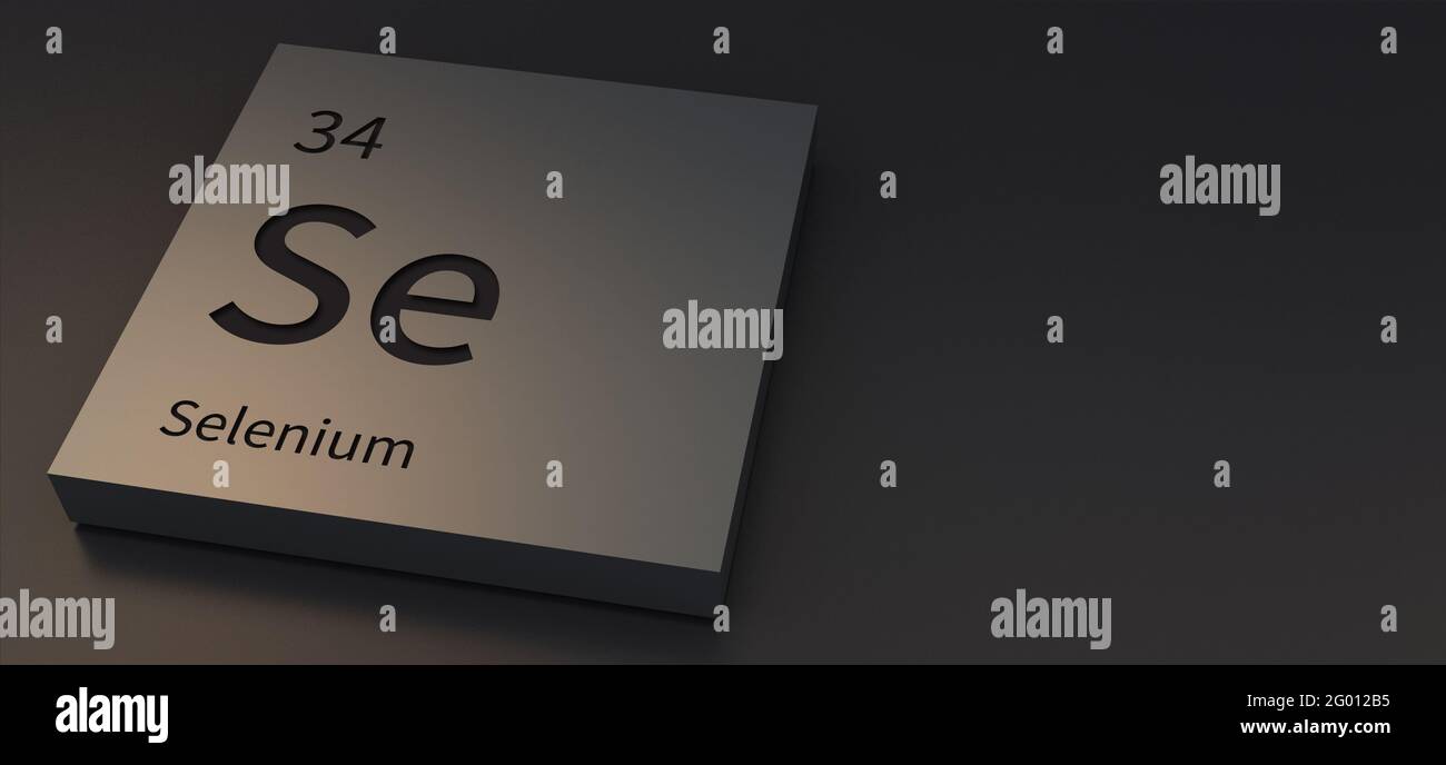Selenium elements on periodic table 3d illustration Stock Photo - Alamy