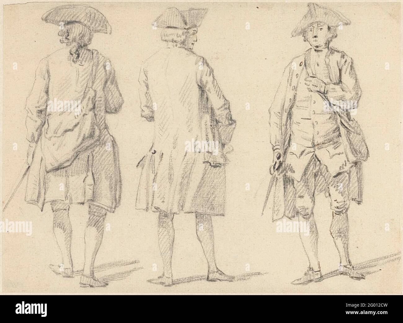 Study sheet with three standing figures Stock Photo - Alamy