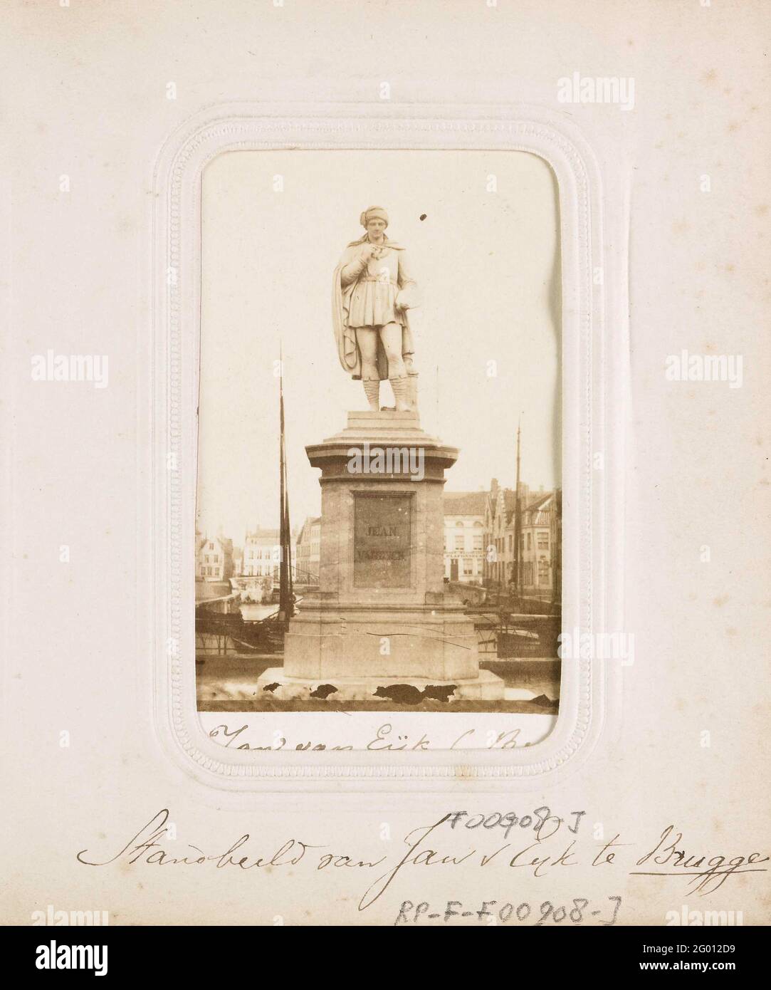 Statue of Jan van Eijk in Bruges Stock Photo - Alamy