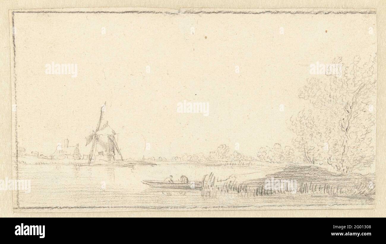 Water-rich landscape with mill. Water-rich landscape with mill; On the ...