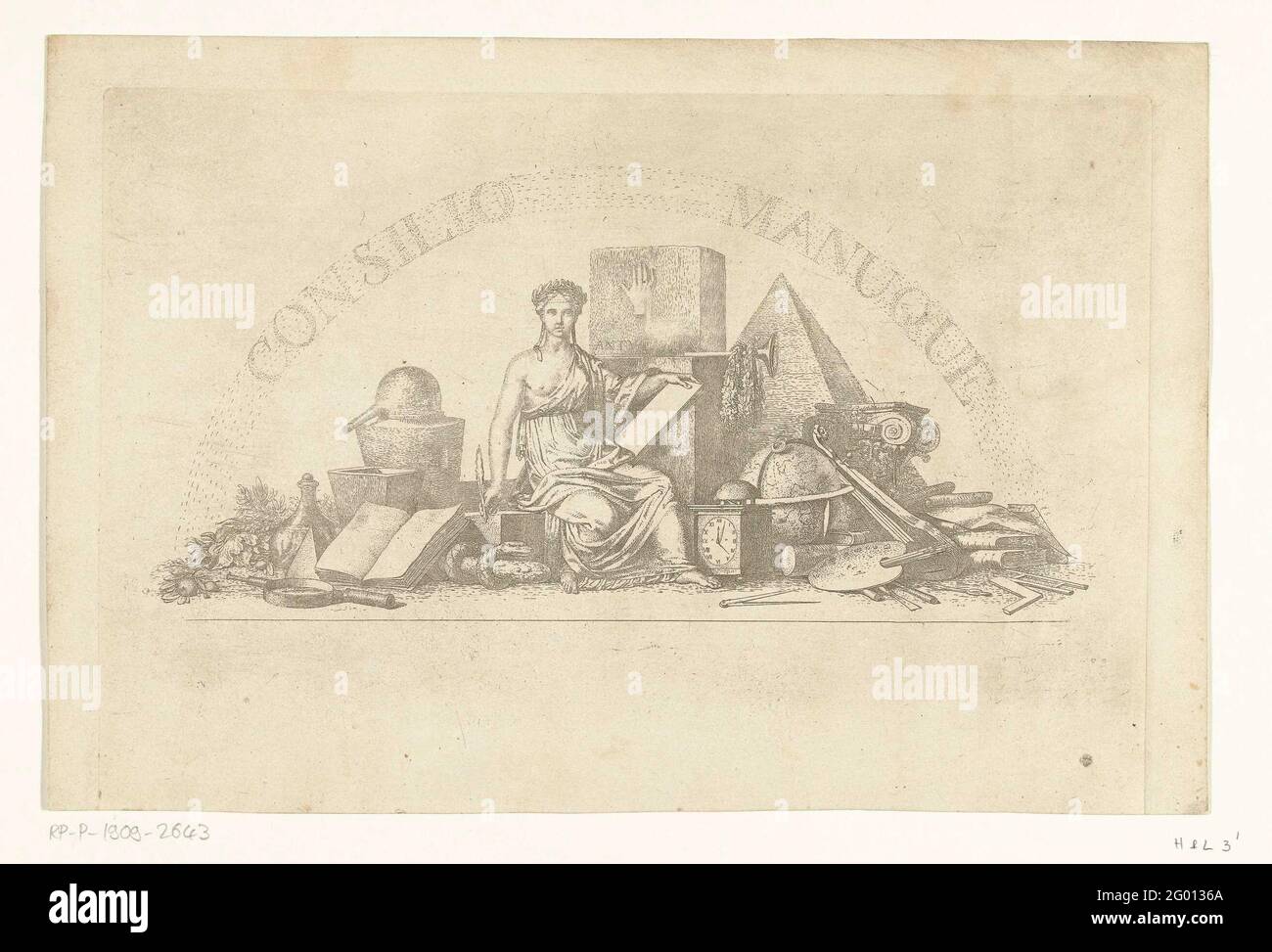 Allegory on the city of Antwerp; Consilio Manuque. An allegorical ...