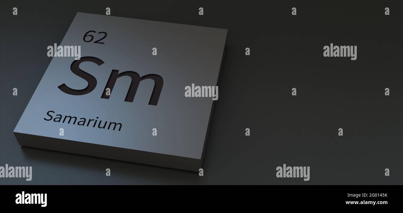 Samarium elements on periodic table 3d illustration Stock Photo - Alamy