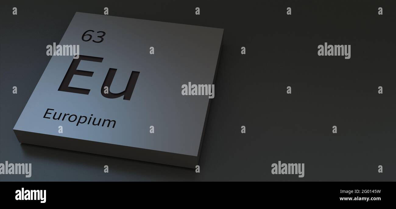 Europium elements on periodic table 3d illustration Stock Photo - Alamy