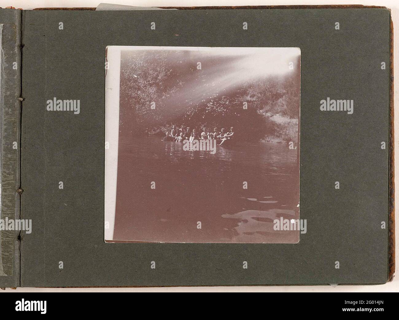 Companion in and at a rowing boat, Pleasure Island Camp, Cupsuptic Lake ...