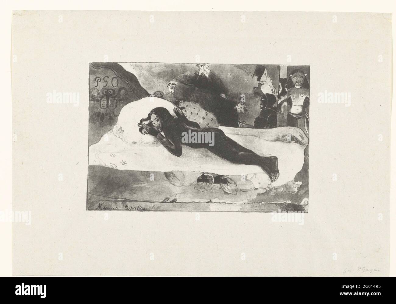 Lying girl and ghosts of deceased; Viewed by ghosts of the deceased ...