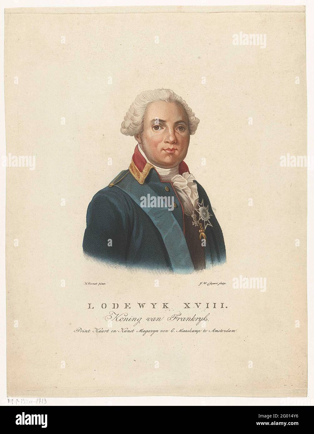 Portrait of Louis XVIII, king of France. Portrait of Louis XVIII of ...