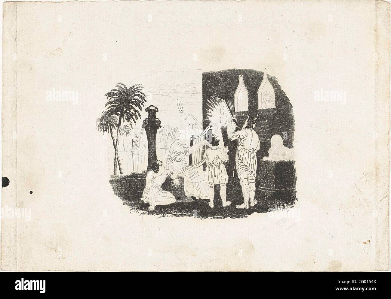 Group of musicians plays at night before the window of a woman Stock ...