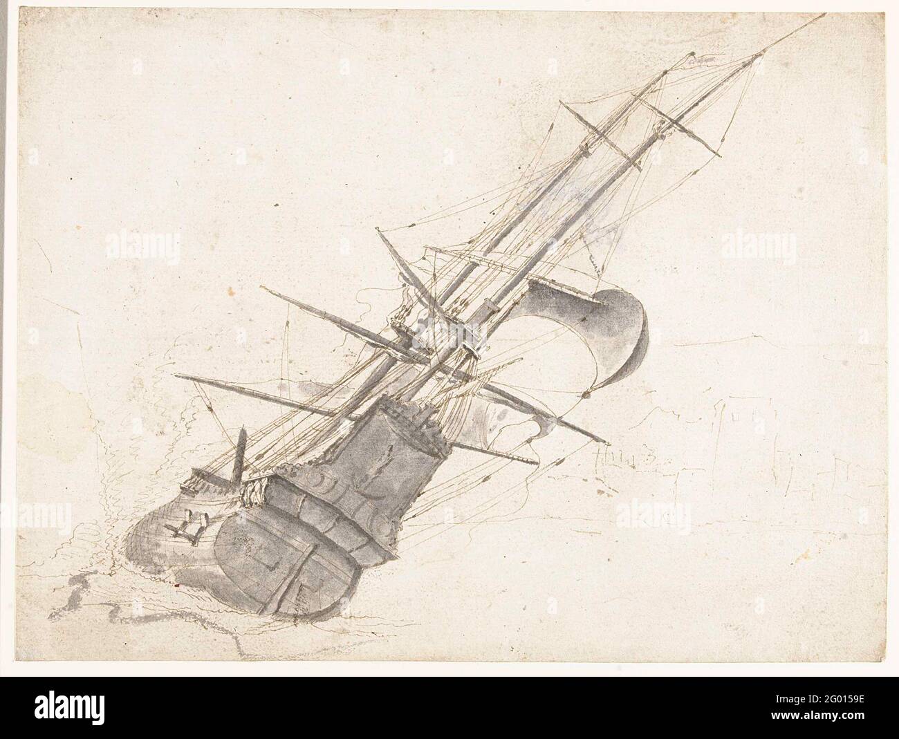 Warship in Storm Stock Photo - Alamy