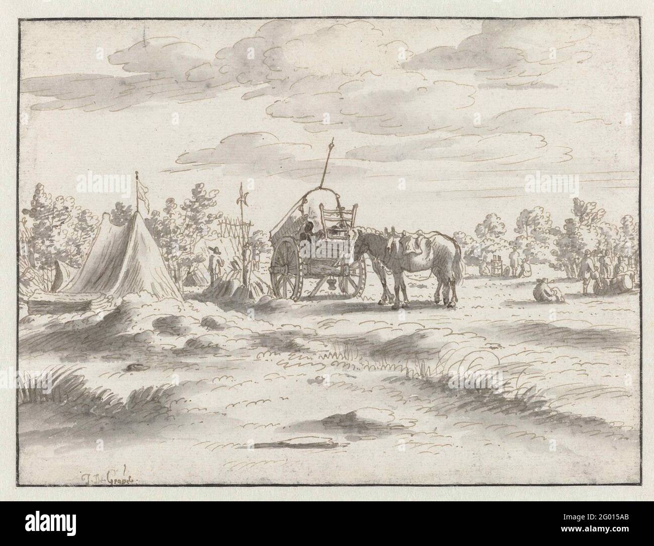 Camping of the army of Willem III at Leuven, 1675. Camping of the army ...