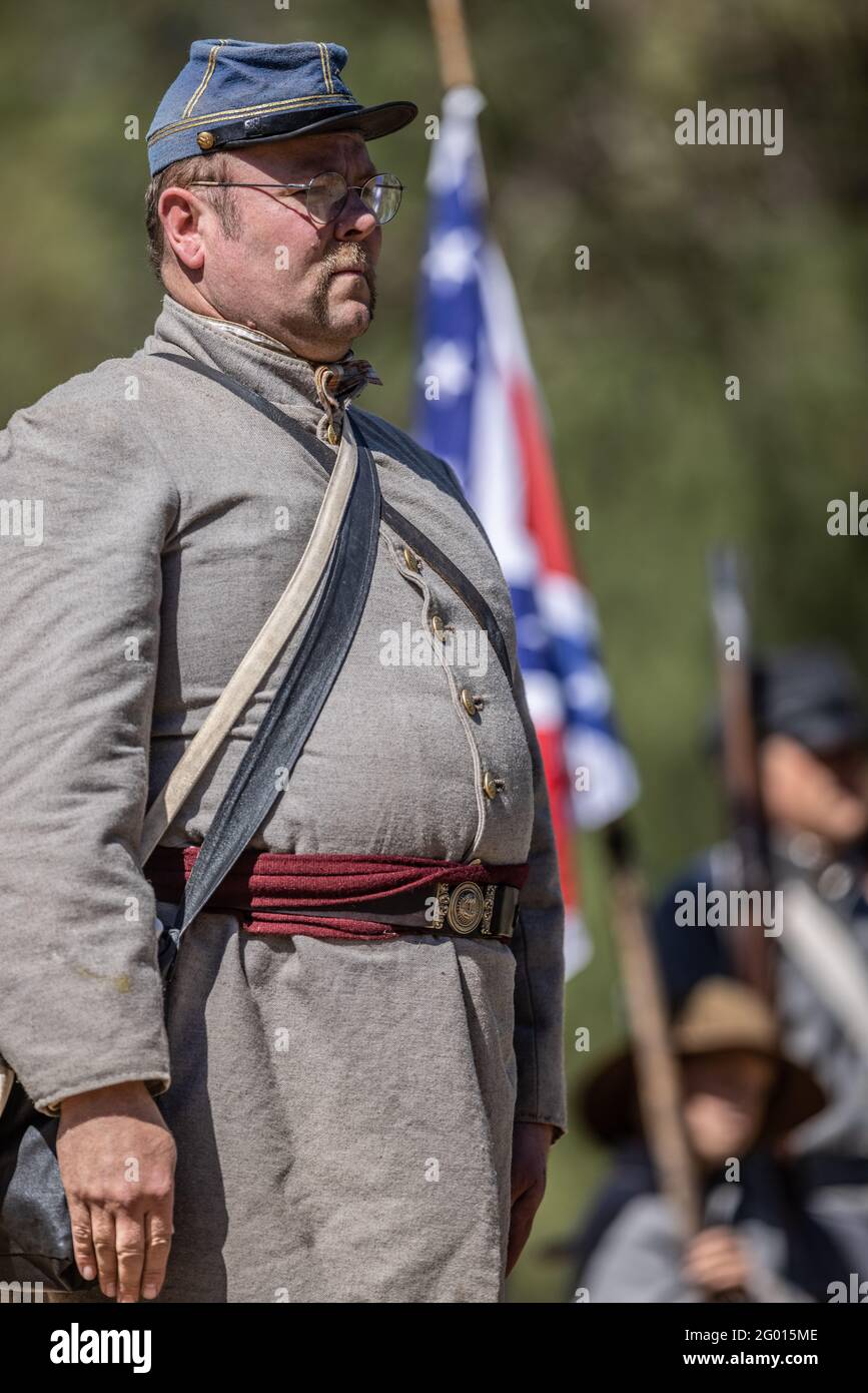 American Civil War Reenactors at the Cheney, Washington reenactment ...