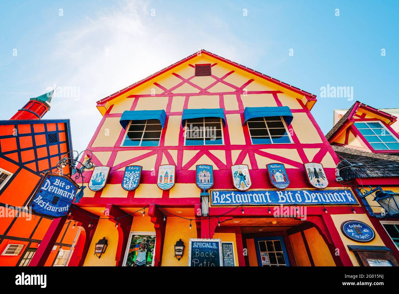 Solvang, California, USA - May 29, 2021 Denmark Restaurant in Solvang ...