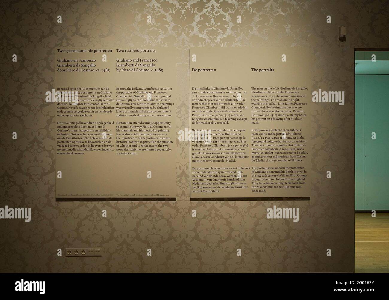 Two information panels; Exhibition Restored portraits of Piero di ...