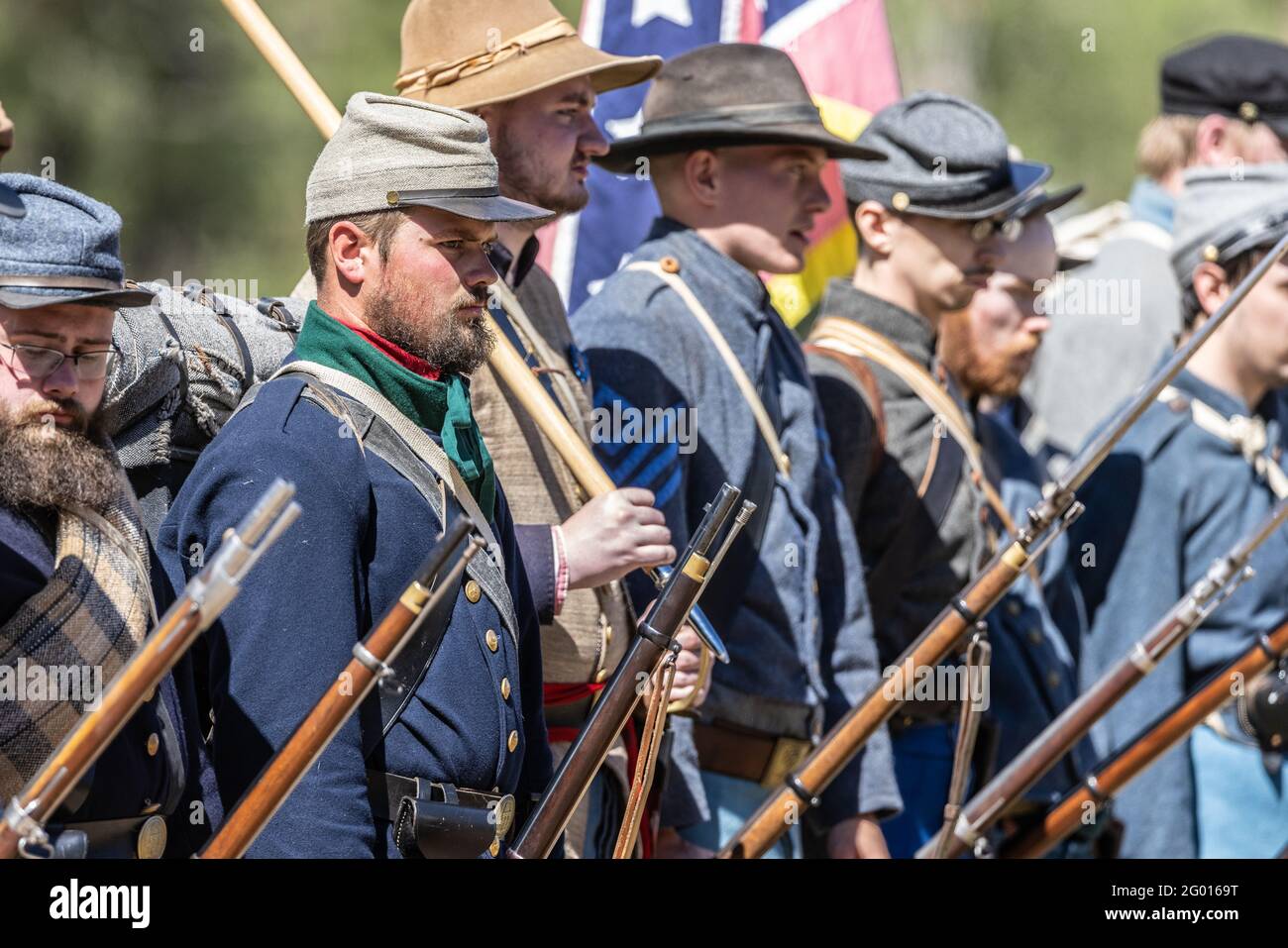 American Civil War Reenactors at the Cheney, Washington reenactment ...