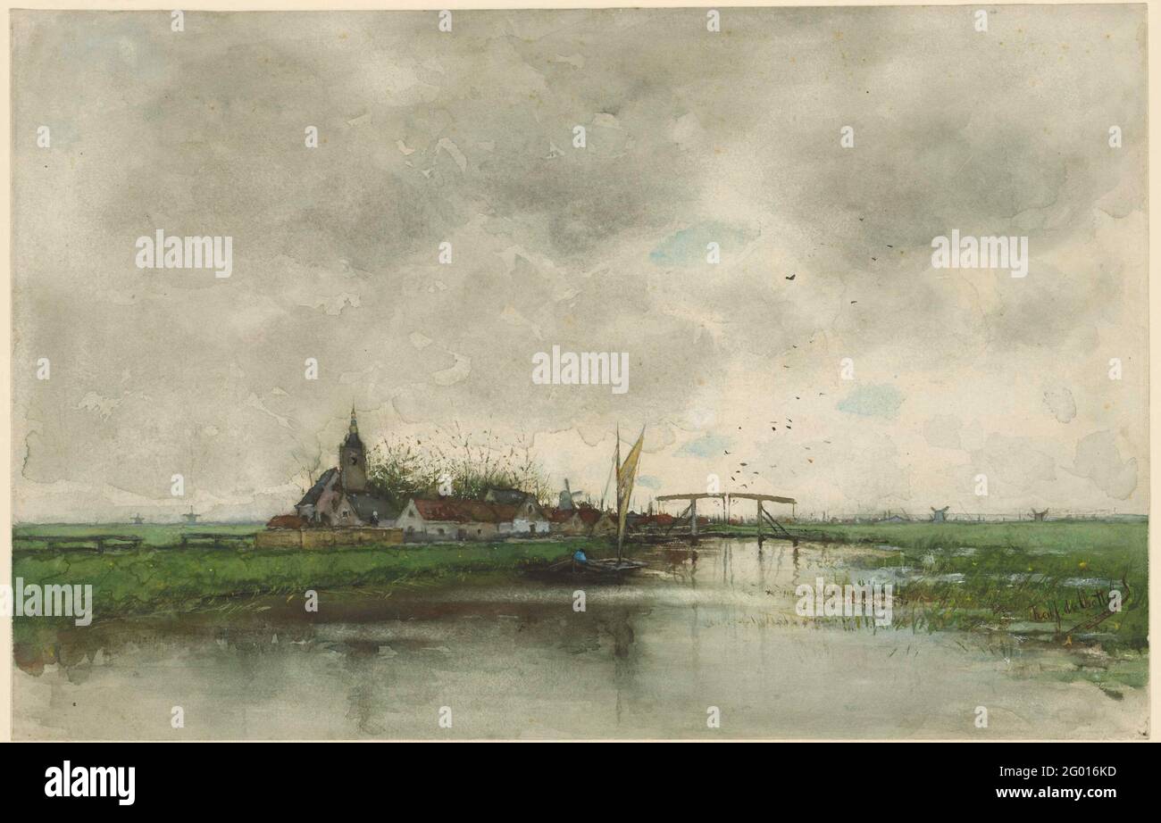 River landscape with face on a village Stock Photo - Alamy