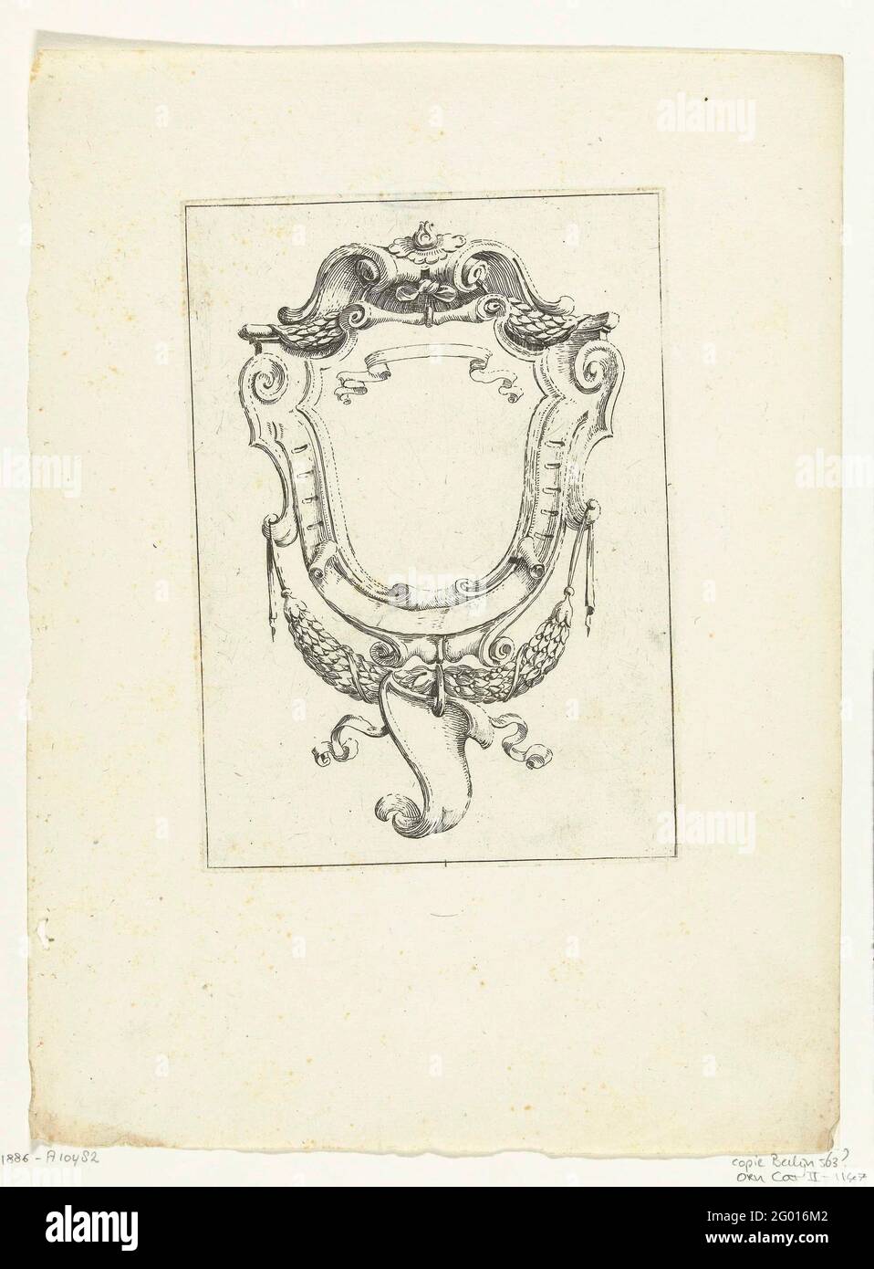 Cartouche with garlands of leaves; Cartouches. At the bottom of the ...