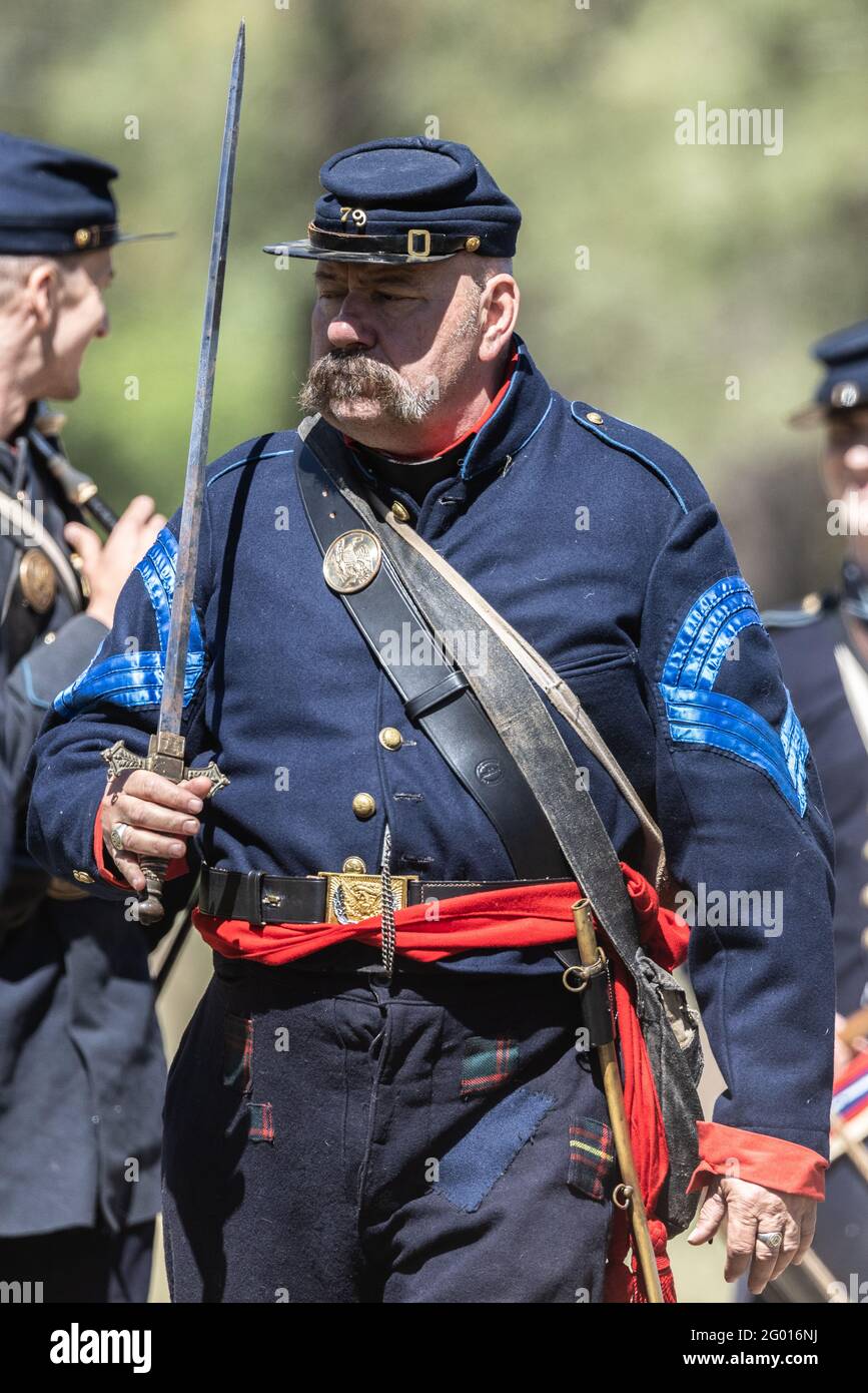 American Civil War Reenactors at the Cheney, Washington reenactment ...