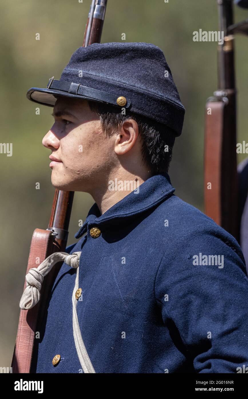 American Civil War Reenactors at the Cheney, Washington reenactment ...