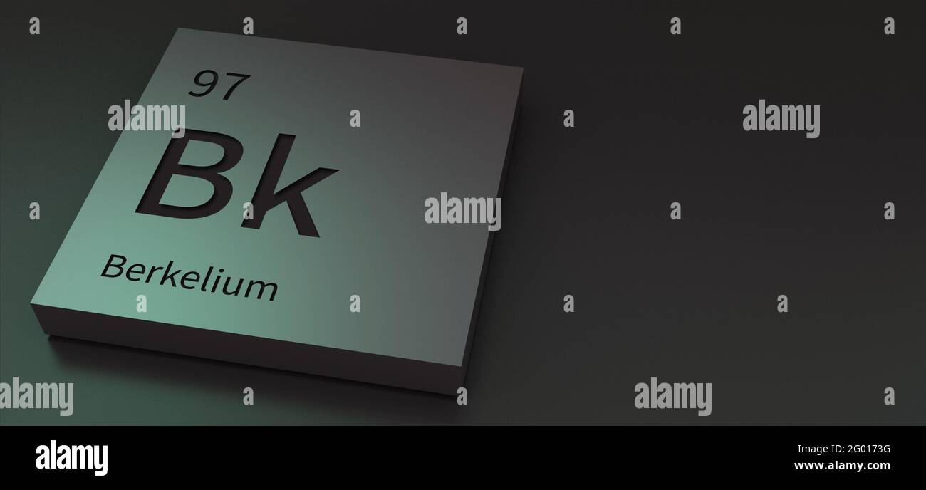 Berkelium elements on periodic table 3d illustration Stock Photo - Alamy