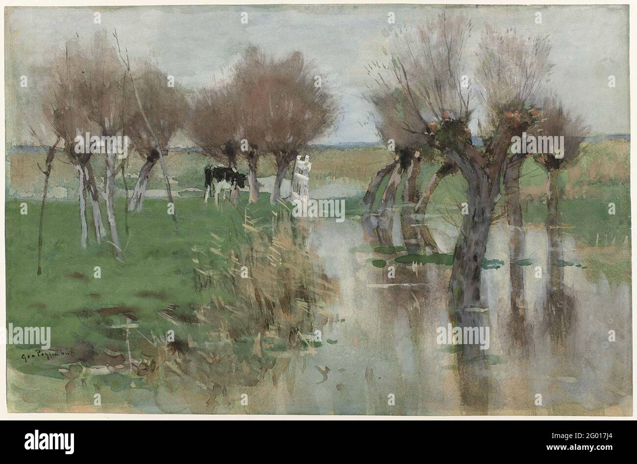 High water in the pasture Stock Photo - Alamy