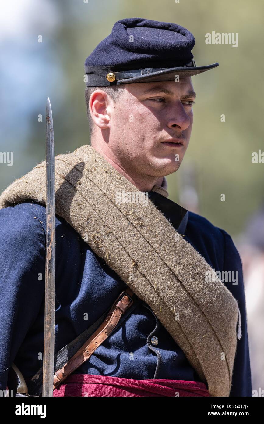 American Civil War Reenactors at the Cheney, Washington reenactment ...