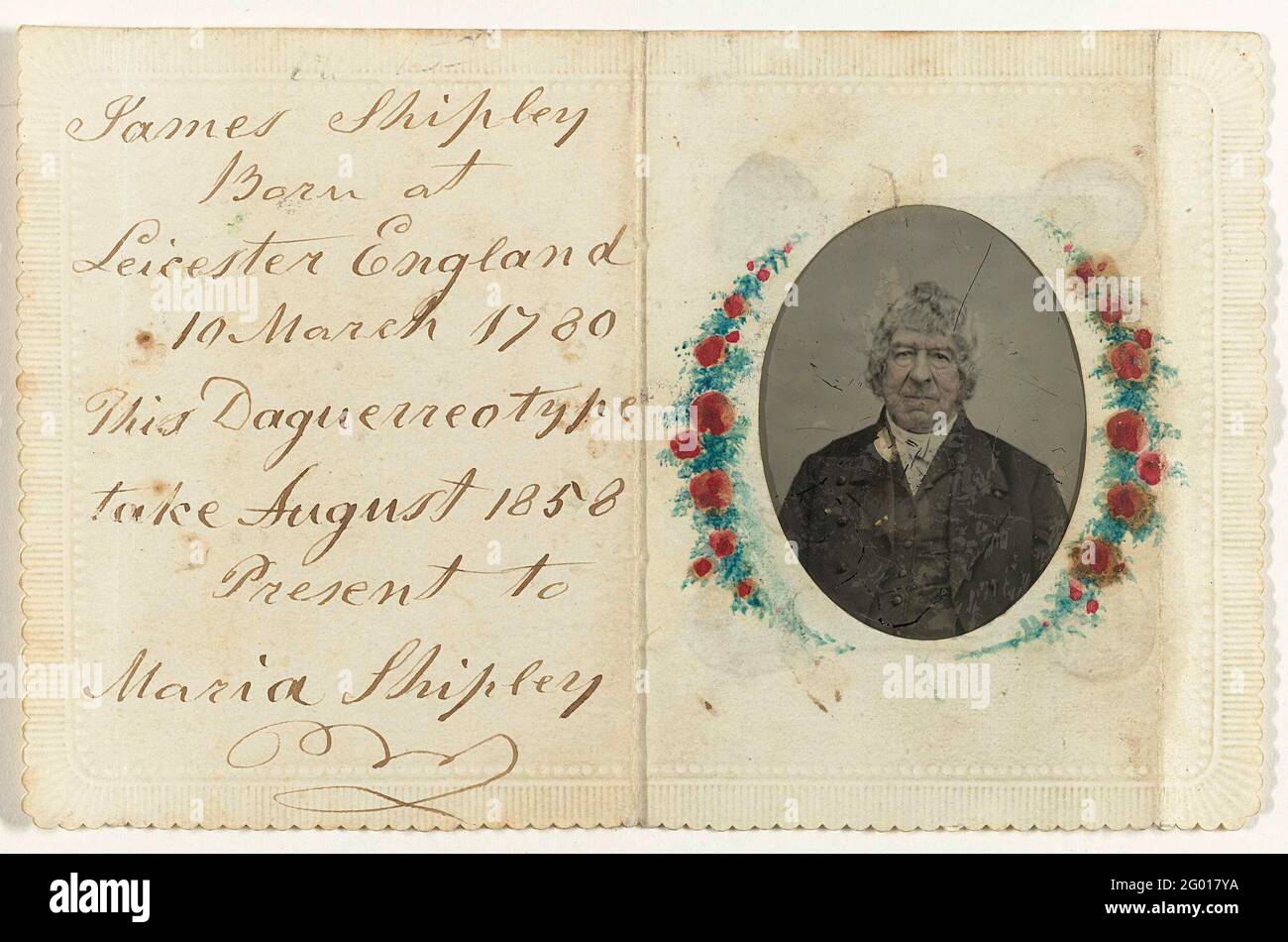 Portrait of James Shipley (copy of a photo) from 1858. Portrait of ...