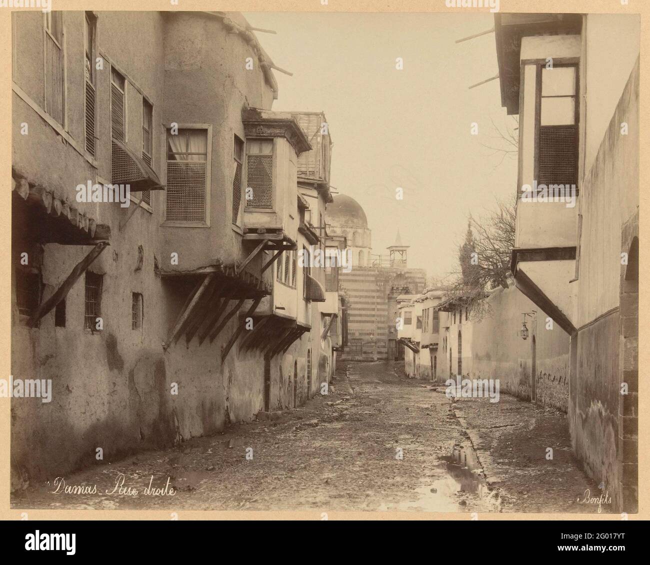 S 89. The straight street. Damascus.; Syria; Damas Rue Droute, Bonfils ...