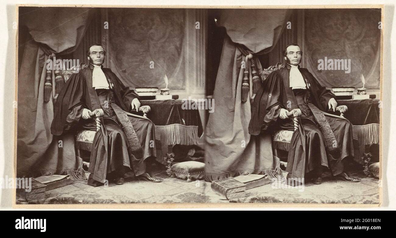 Two portraits of an unknown man. Unsunted sheet with two prints of ...