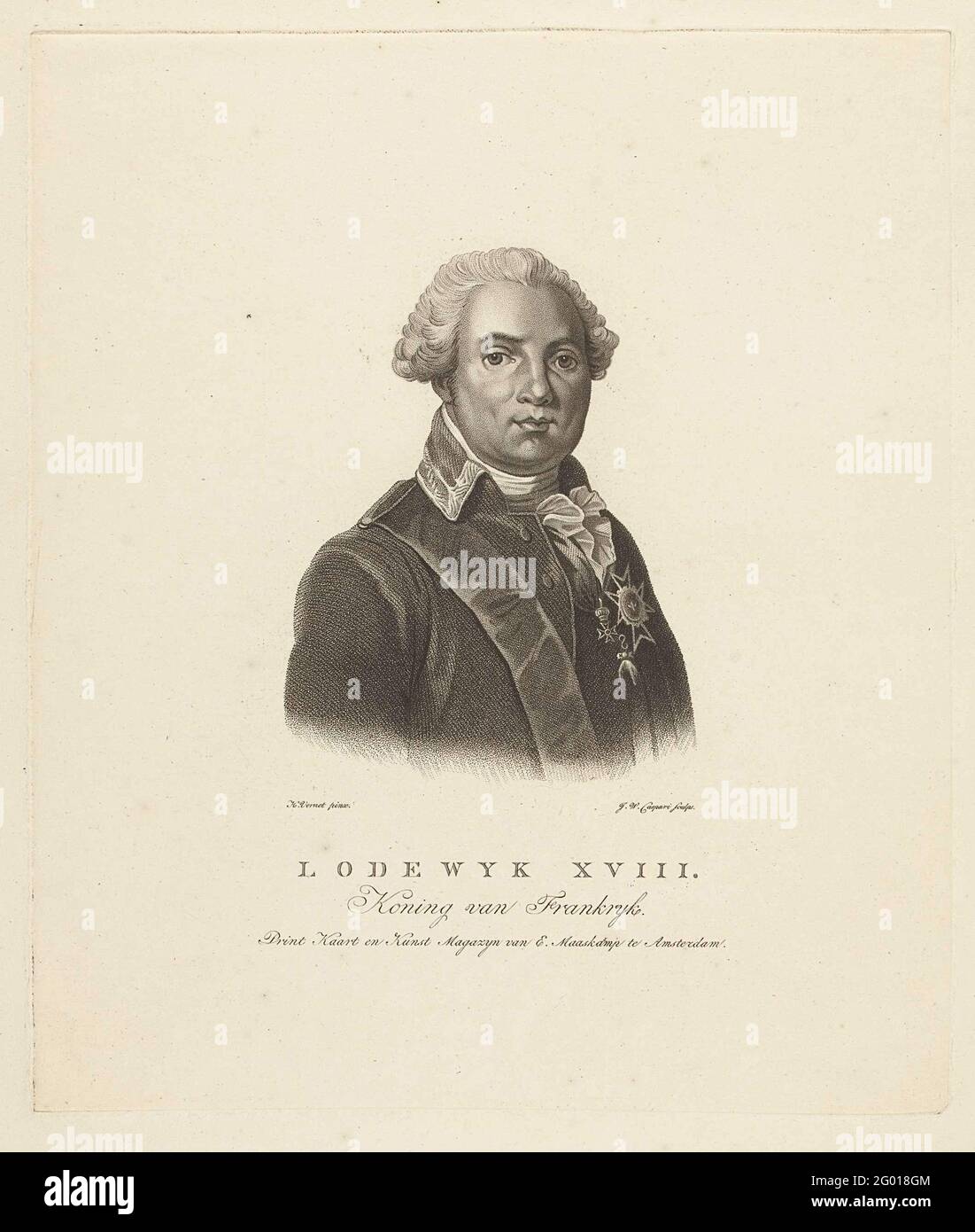 Portrait of Louis XVIII, king of France. Portrait of Louis XVIII of ...