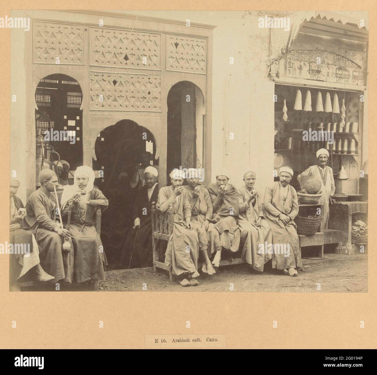 An Arab cafe in Cairo; E 10. Arabic café. Cairo.; Egypt; 654 Café Arabe ...