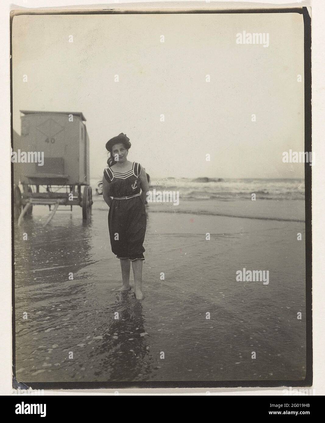 Woman at a bath room (North Sea coast), the Netherlands or Germany ...
