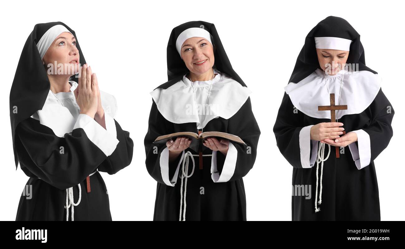 Caucasian nun isolated on white hi-res stock photography and images - Alamy