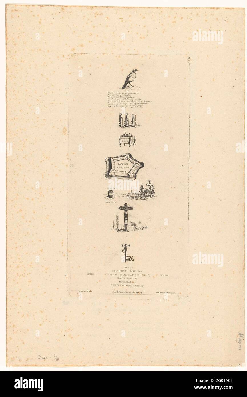 Rebus with eight objects that together form the text Borrower Ne Fut ...