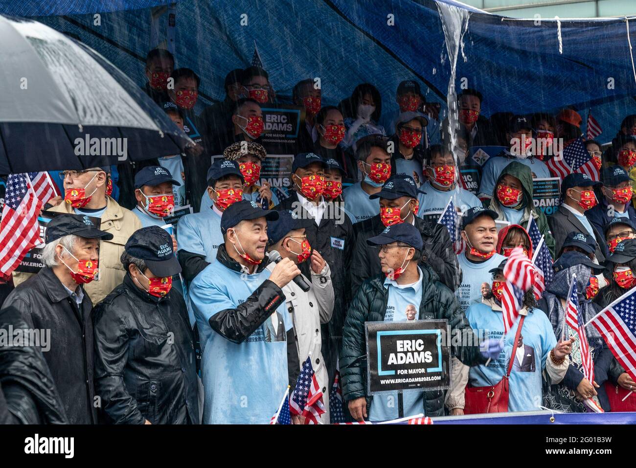 Supporters speak at campaign rally in support of Eric Adams bid for ...