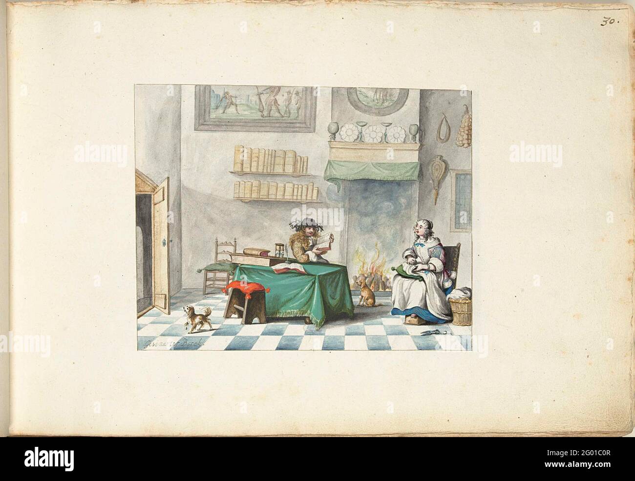 Lord reading a lady Stock Photo - Alamy