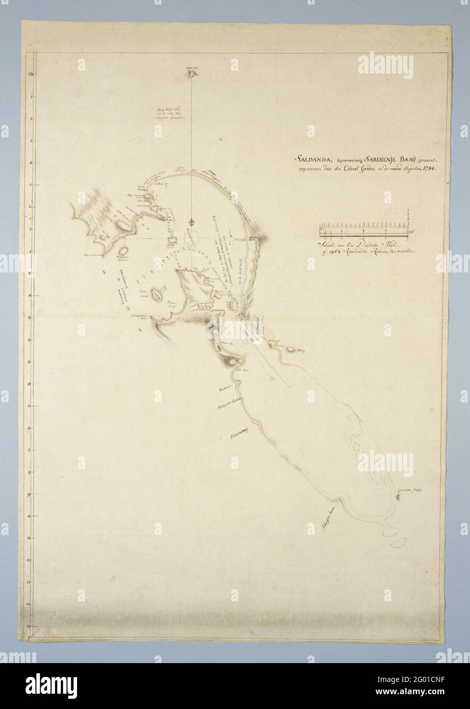 Map of Saldanha Bay, with a part of the coast. Excluded by means of a ...