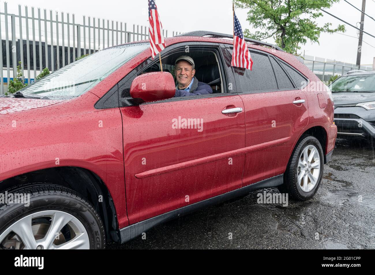 New York, NY - May 30, 2021: Local residents attend College Point ...