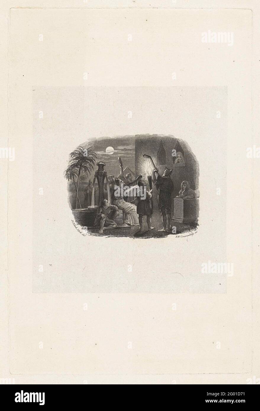 Group of musicians plays at night before the window of a woman Stock ...